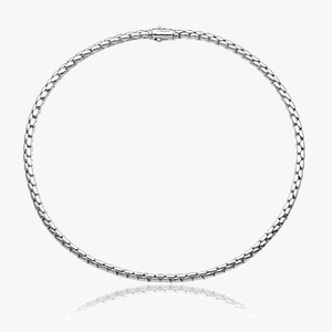 Chimento Stretch Spring Necklace (Large) in 18k White Gold