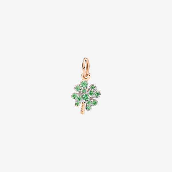 DoDo Charm FOUR LEAF CLOVER Rose Gold and Tsavorites