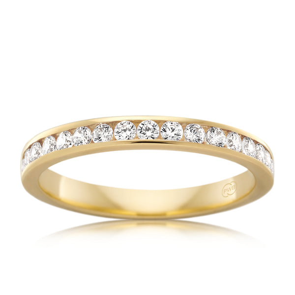 Women's Small Wedding Ring with Channel Set Diamonds