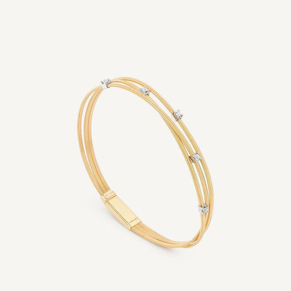 Marco Bicego Goa 18k Gold Diamond Bracelet 3 Strand